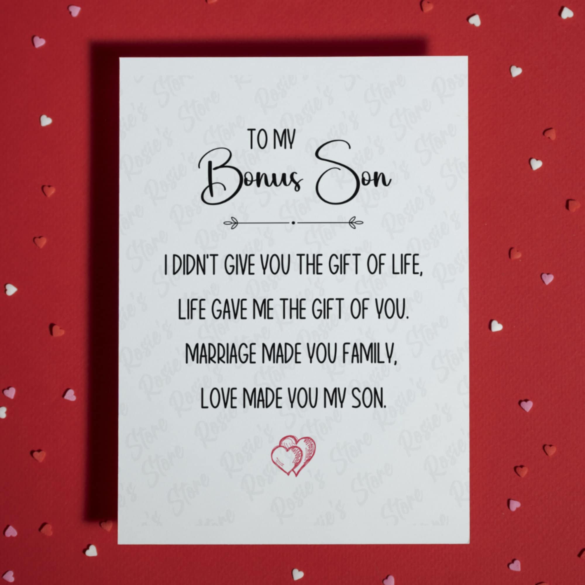 Bonus Son Gift Stepson Card Blank Greeting Card Bonus Son Gift Birthday ...