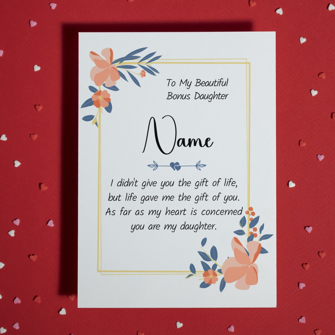 Bonus Daughter Birthday Card Printable Card Digital - Etsy