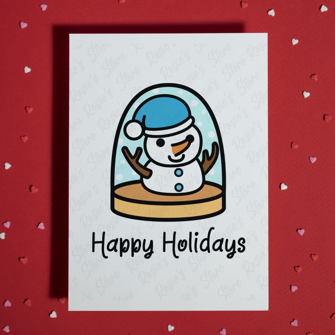 Happy Holidays Christmas Card Blank Greeting Card Christmas Greeting ...