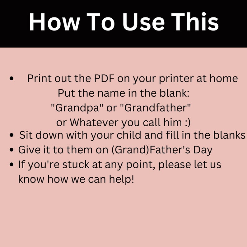 Father's Day Gift • All About My Grandpa • Father's Day Printable ...