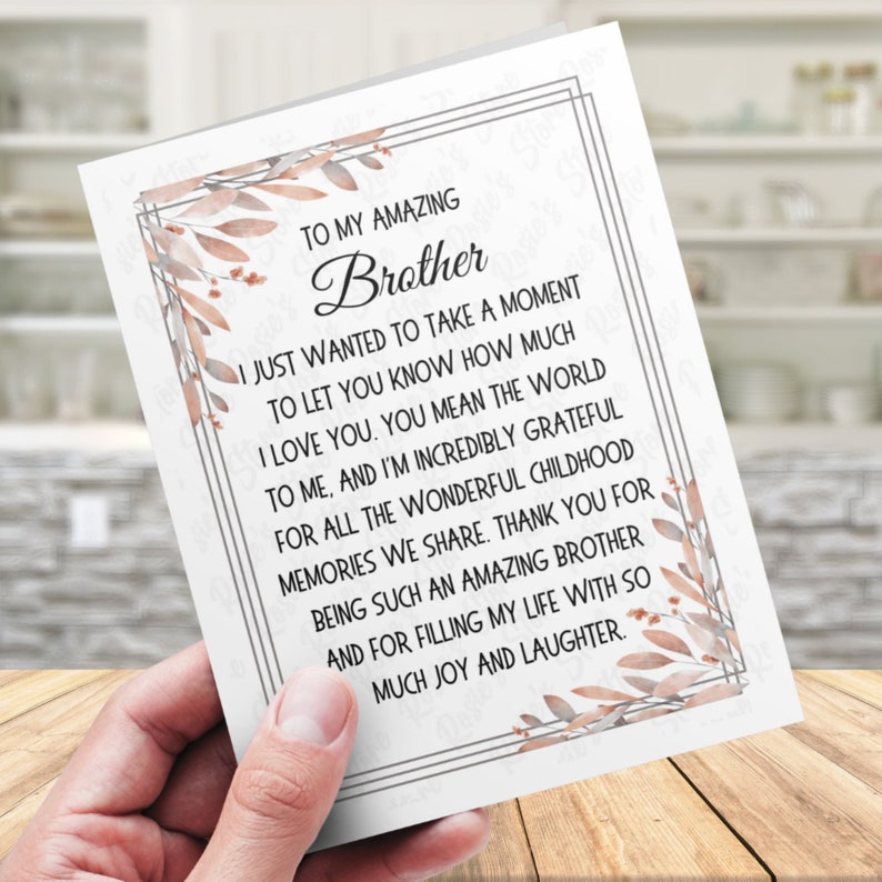 Custom Card for Brother Greeting Card Little or Big Brother Gift Ideas ...