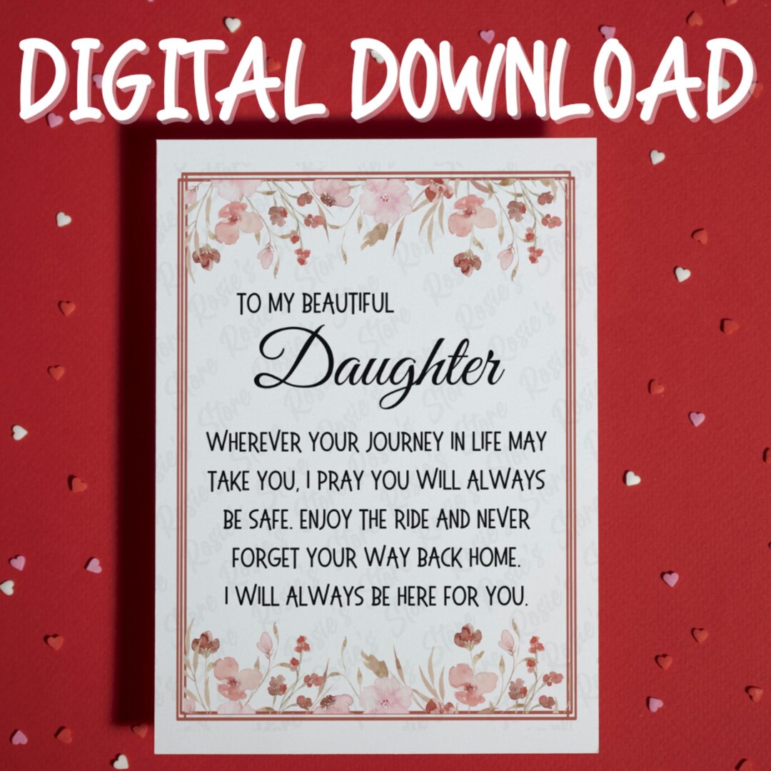 Daughter Gift From Mom or Dad Funny Printable Card for Daughter Digital ...