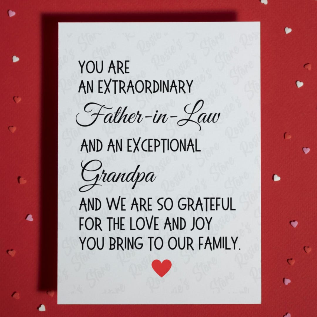 Father-in-law Gift Father in Law Greeting Card for Grandpa Grandfather ...