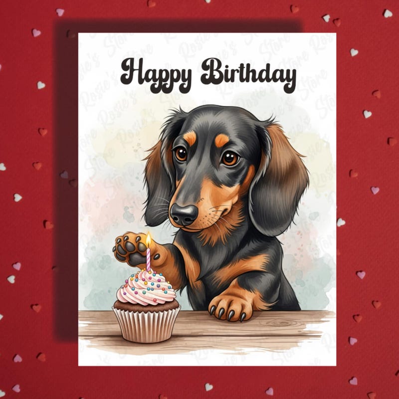Dachshund Birthday Card - Etsy