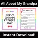 Father's Day Gift • All About My Grandpa • Father's Day Printable ...