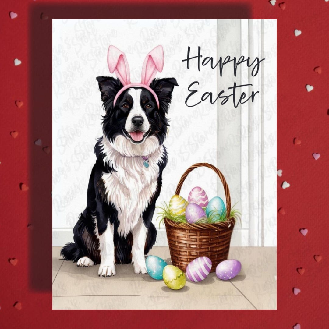 Happy Easter Greeting Card Australian Shepherd Dog Pet Lover ...
