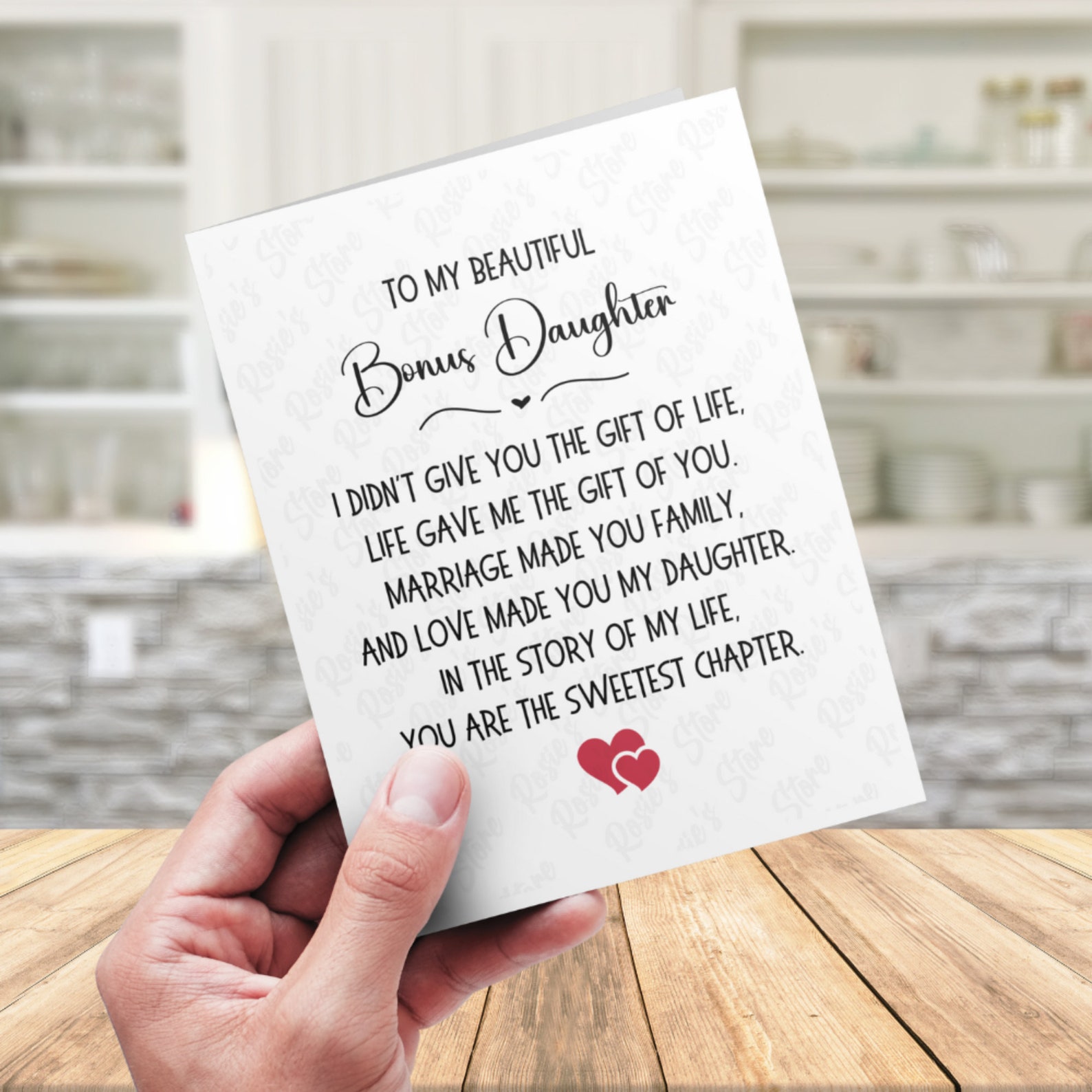Gift for Bonus Daughter Birthday Printable Greeting Card Stepdaughter ...