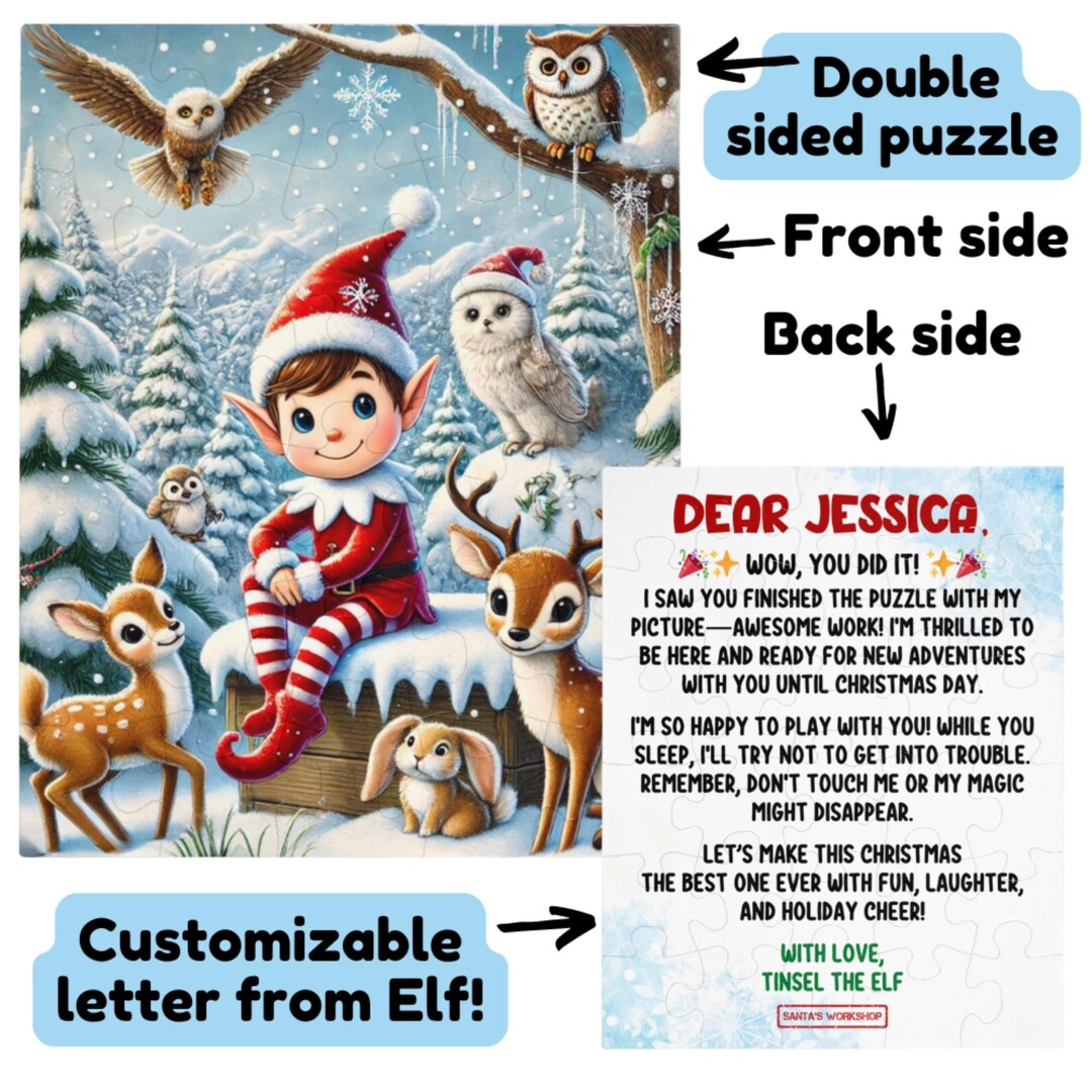 Personalized Elf Letter Custom Puzzle for Kids From Elf Elves Welcome ...
