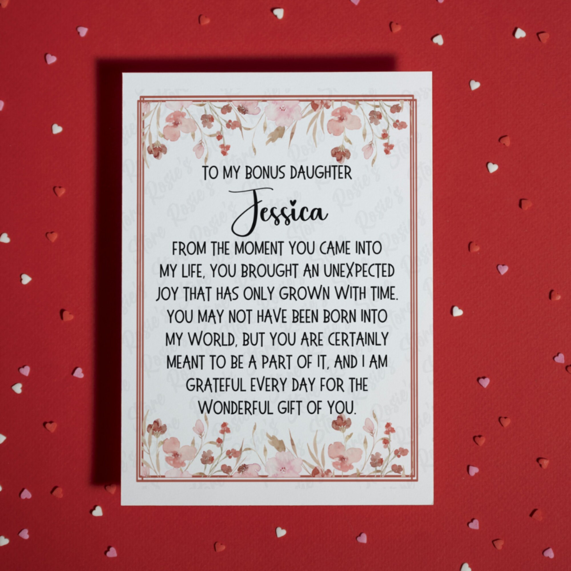 Personalized Gift for Bonus Daughter Birthday Greeting Card for ...