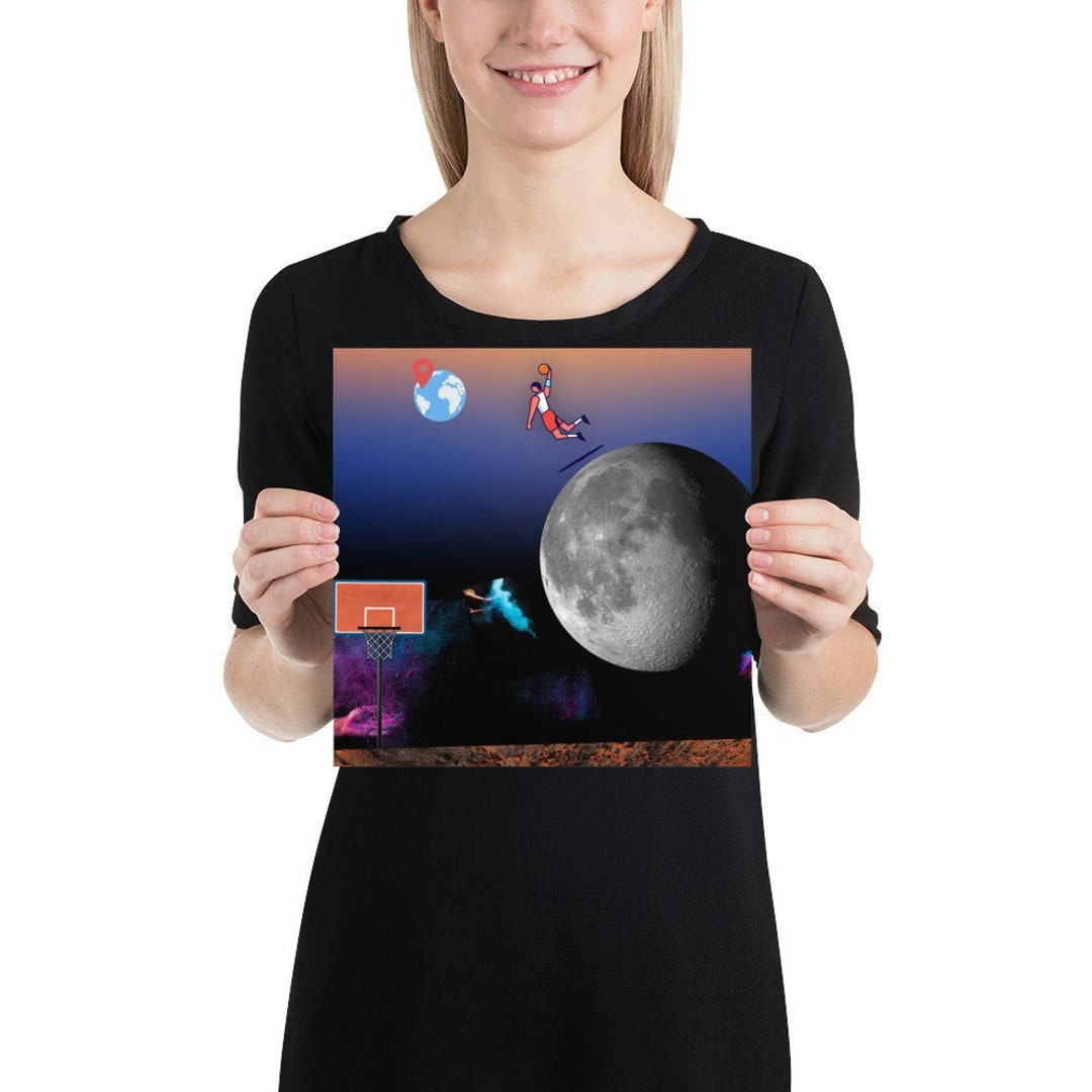 Outer Space Basketball Poster, Outer Space Dunk, And1, Basketball in ...