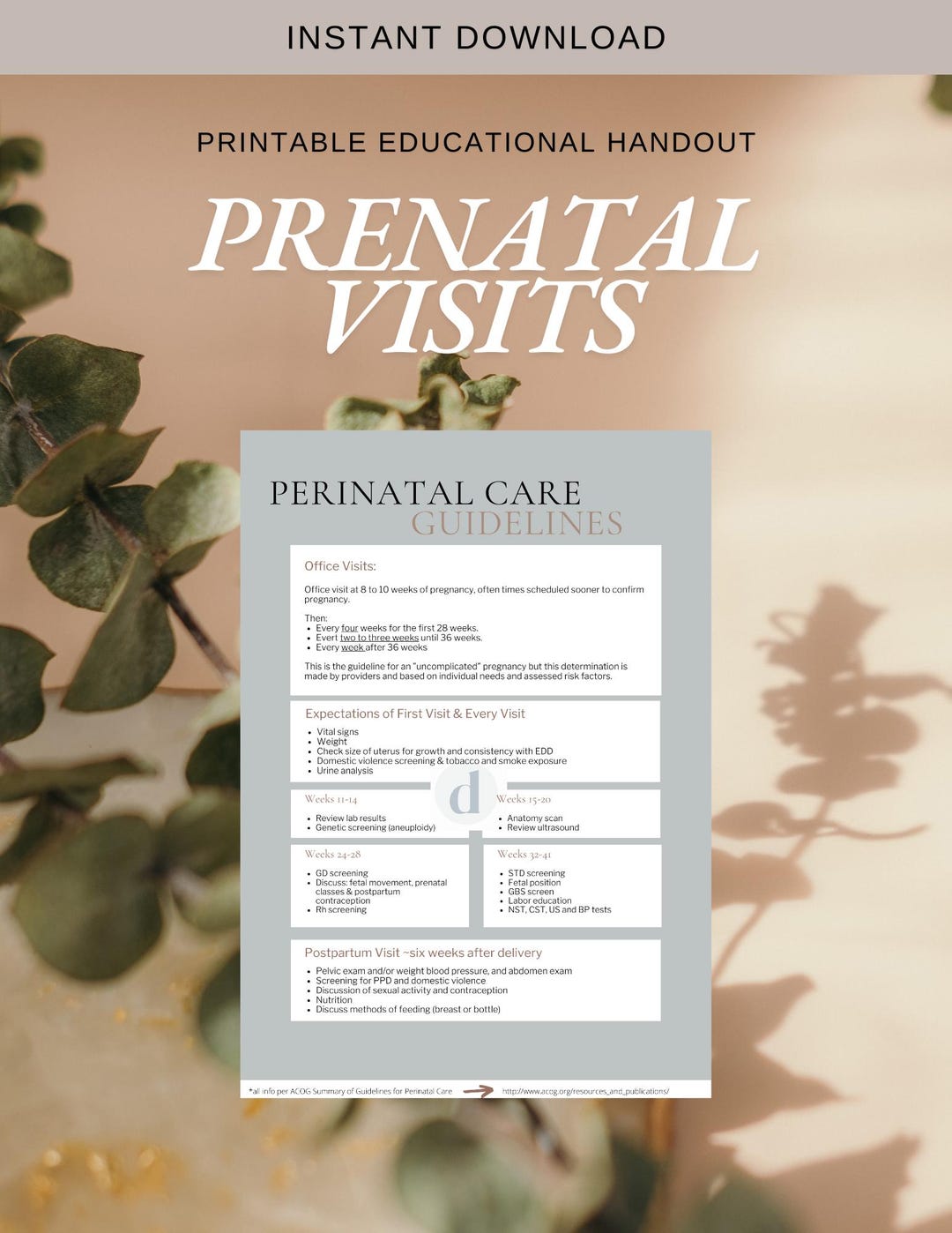 Perinatal Care Guidelines - Etsy
