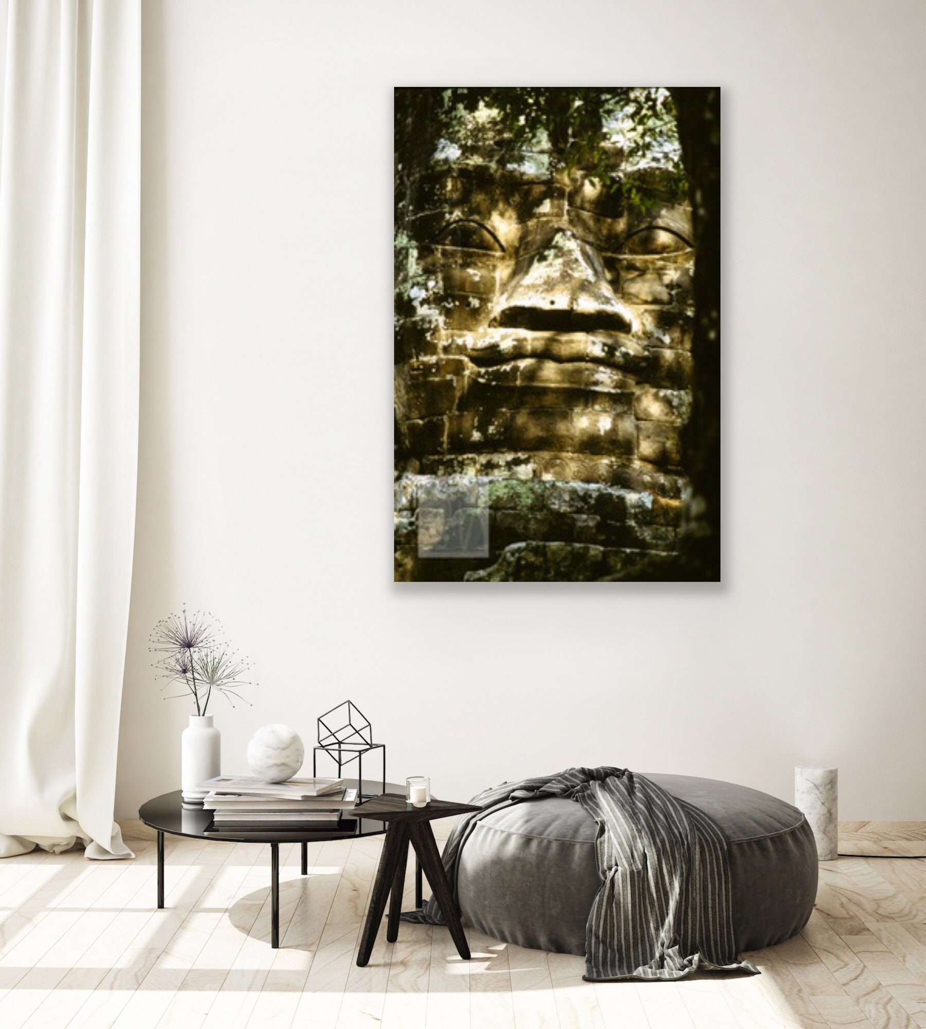 Printable Buddha Face, Minimalist Modern Buddha Print, Buddha Jungle ...