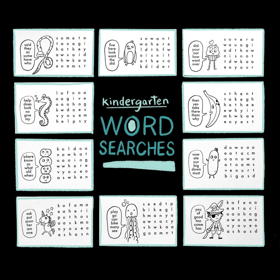 Sight Word Word Search Digital Download Kindergarten - Etsy