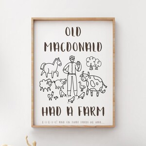 Nursery Rhyme Print | Old Macdonald Had A Farm | Poems for Newborns ...
