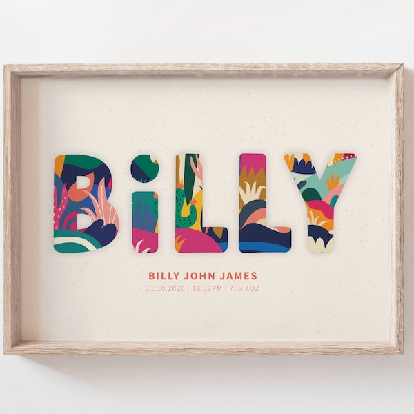 Baby Name Print - Etsy