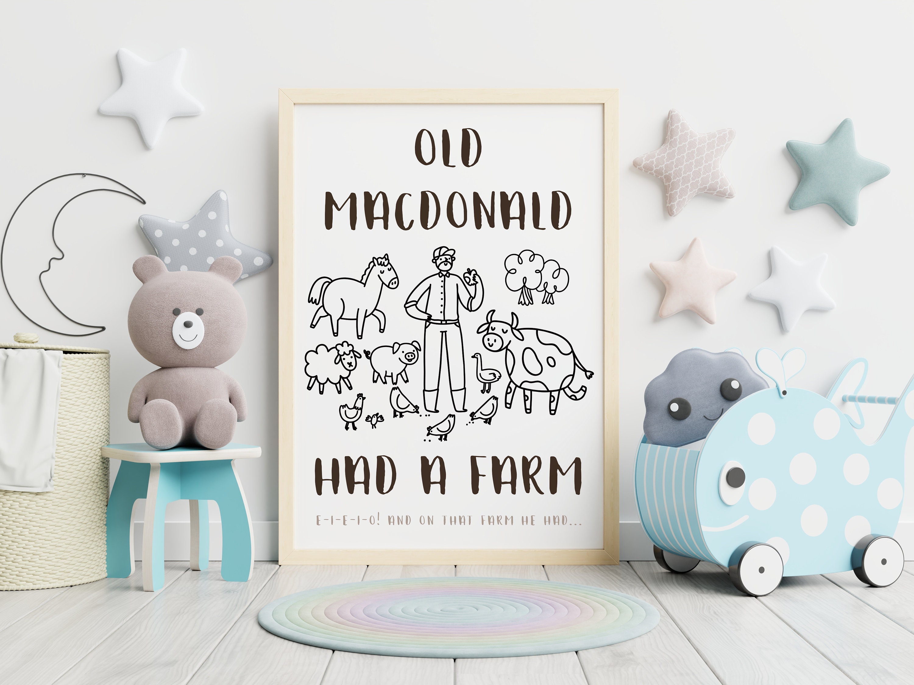 Nursery Rhyme Print Old Macdonald Had A Farm Poems for - Etsy UK