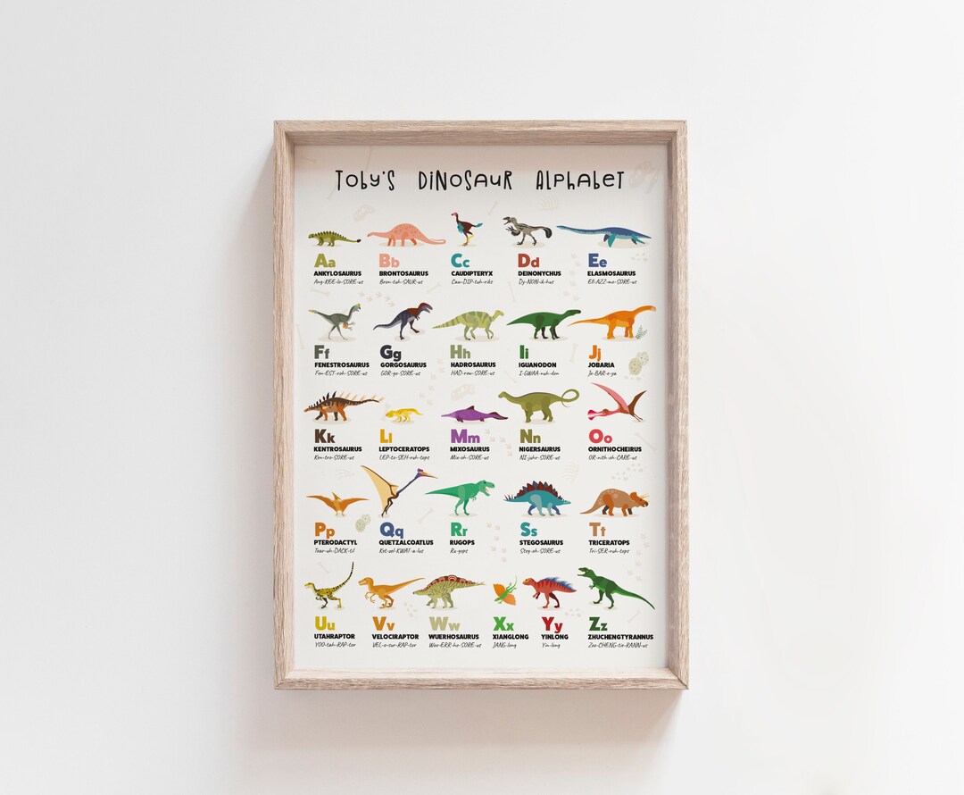 Dinosaur Alphabet Print | Dinosaur Poster | Kids Dinosaur Theme Decor ...