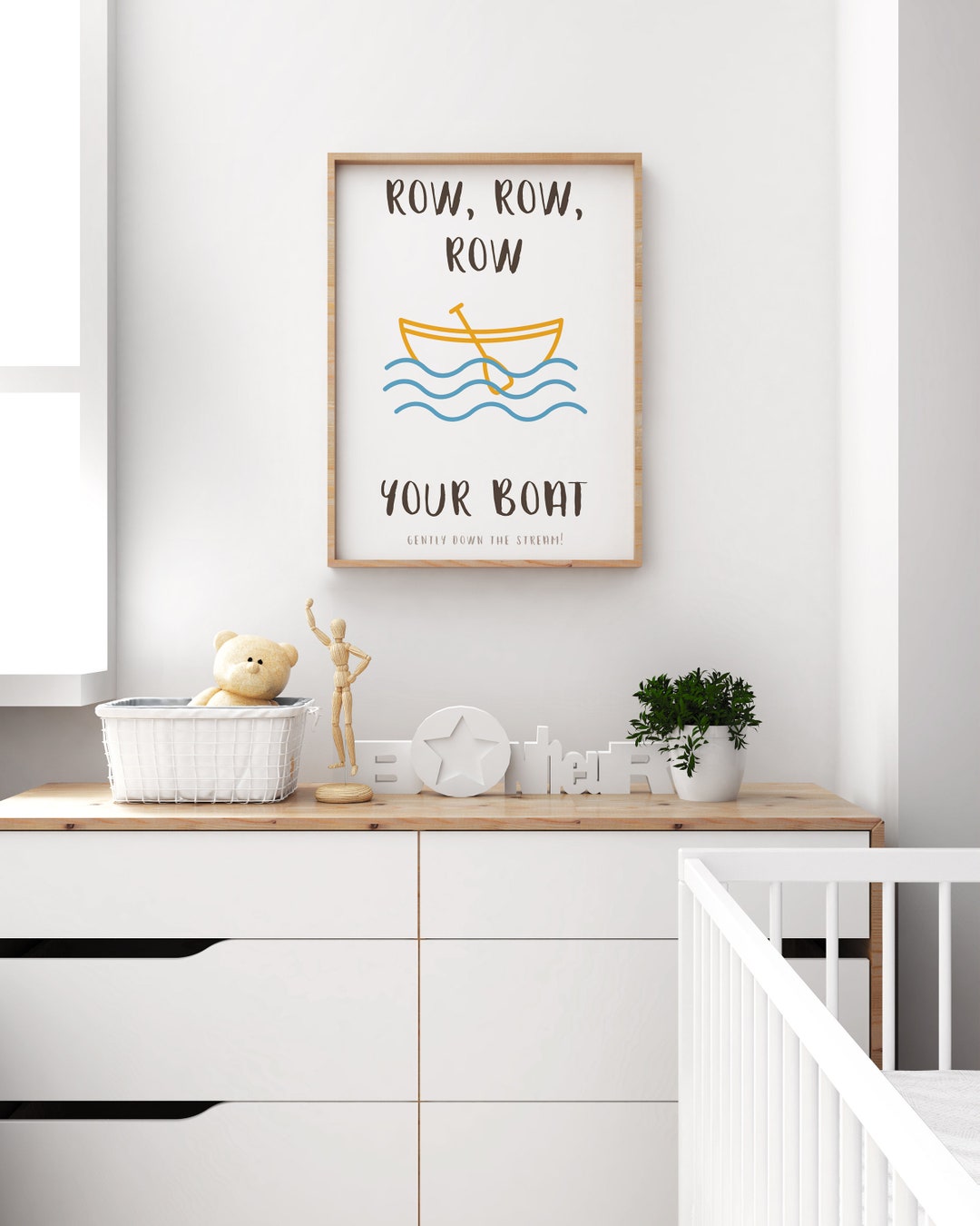 Nursery Rhyme Print | Row Your Boat |poems for Newborns | Kids Poem ...