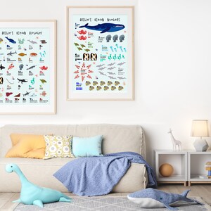 Ocean Animal Alphabet and Number Print Sea Creatures Poster Underwater ...