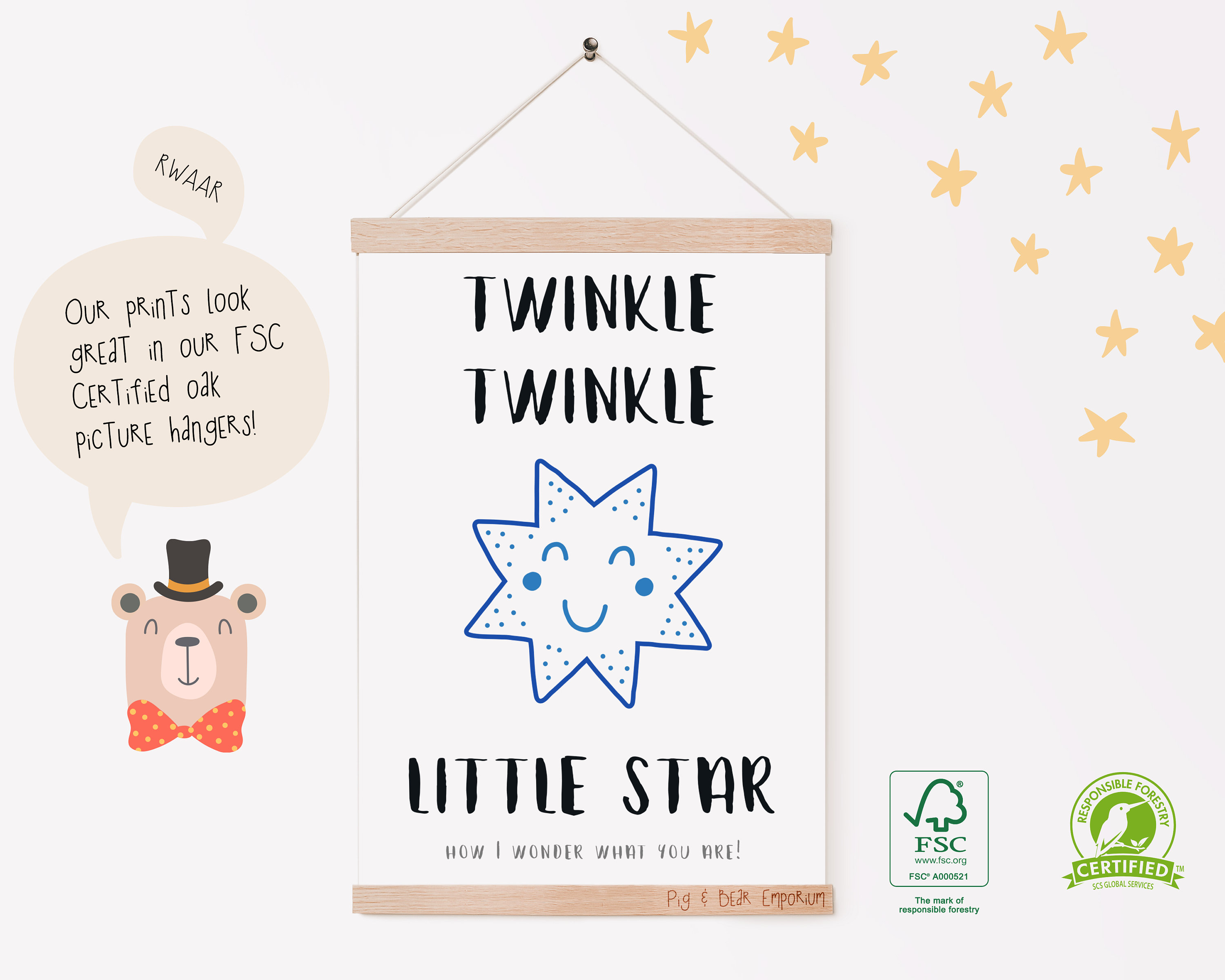Nursery Rhyme Print Twinkle Twinkle Little Star Poems For | Etsy