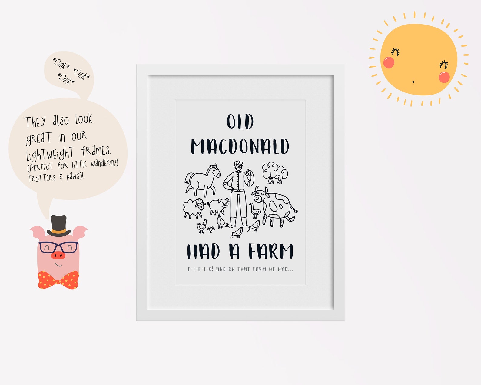Nursery Rhyme Print Old Macdonald Had A Farm Poems for - Etsy UK
