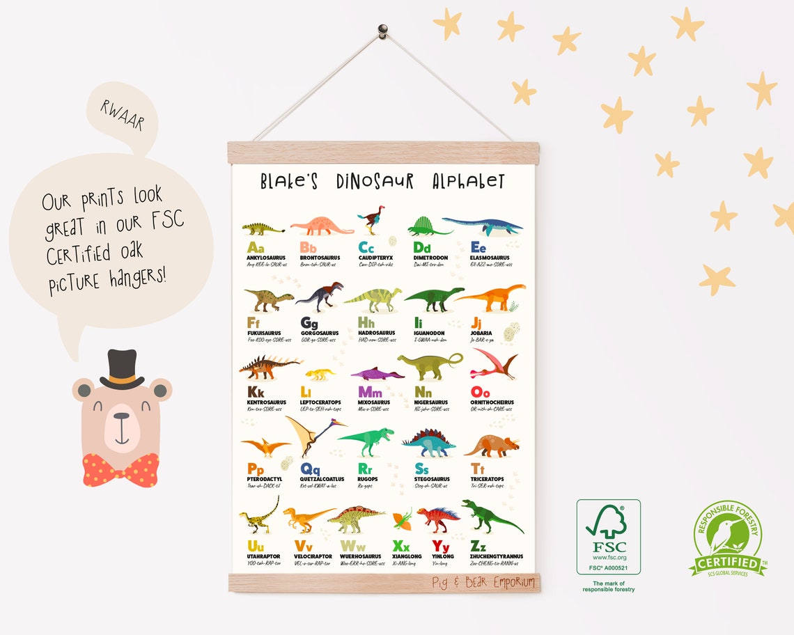 Dinosaur Alphabet and Numbers Set Alphabet and Numbers | Etsy