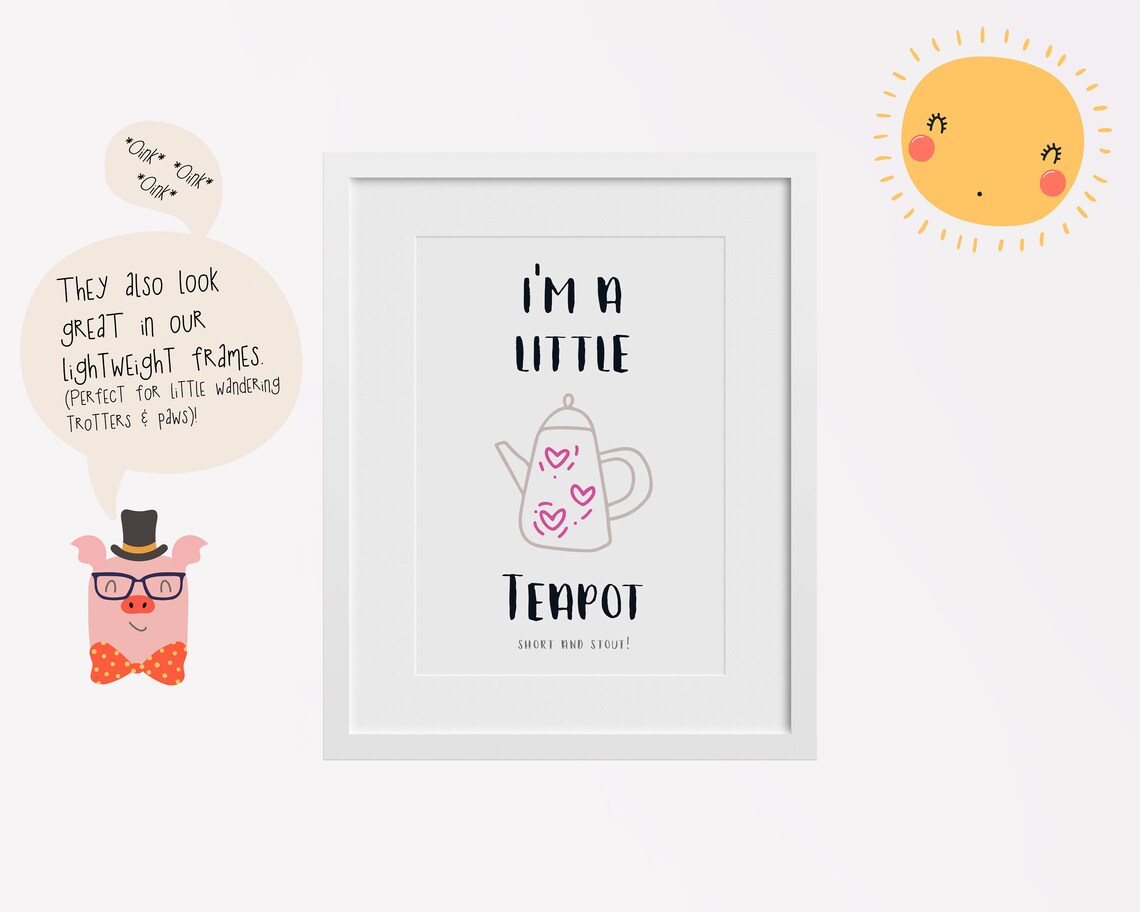 Nursery Rhyme Print I'm A Little Teapot Poems for - Etsy