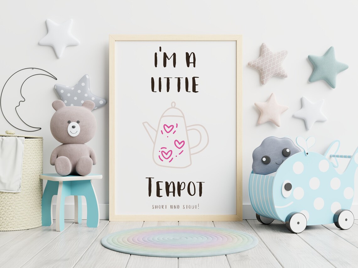 Nursery Rhyme Print I'm A Little Teapot Poems for - Etsy