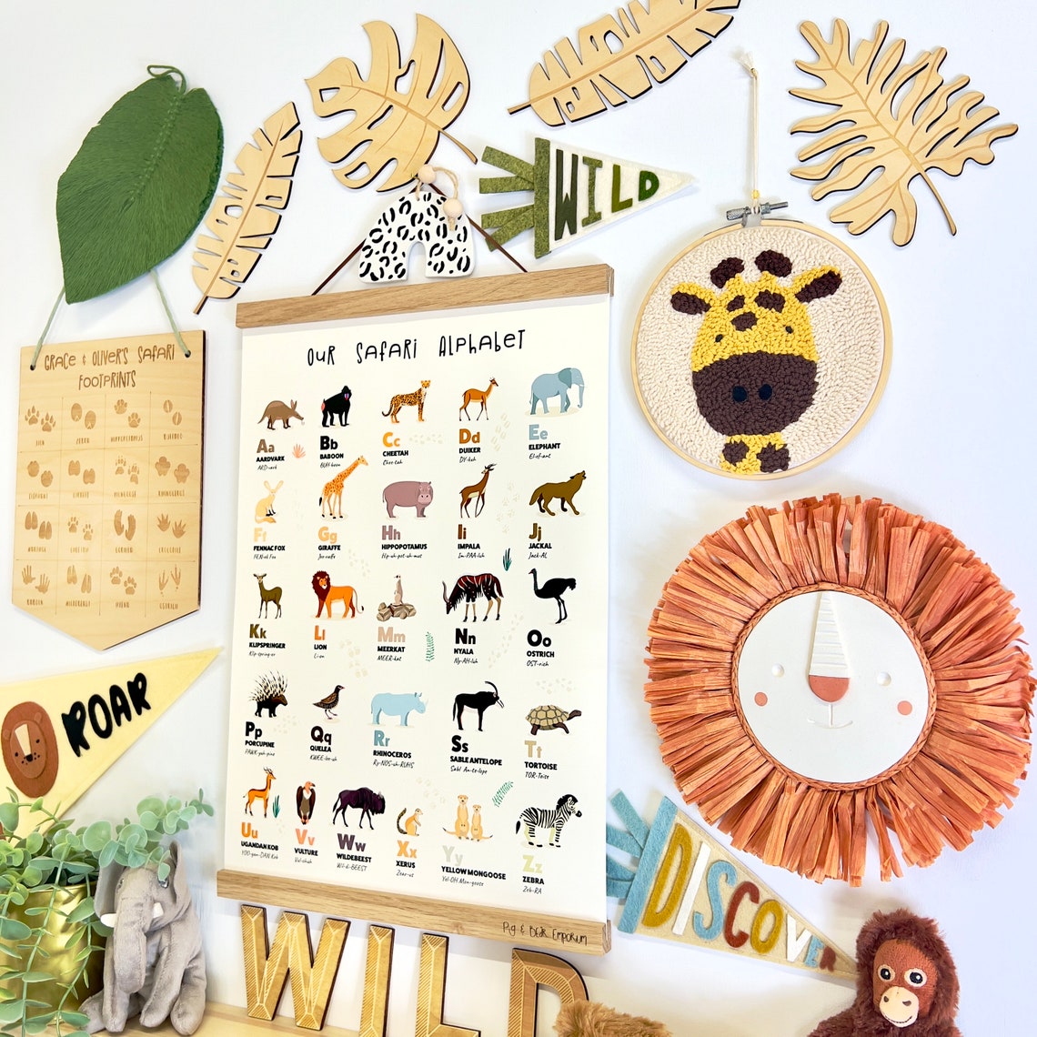SAFARI ANIMAL ALPHABET Personalised Animal Alphabet Safari - Etsy
