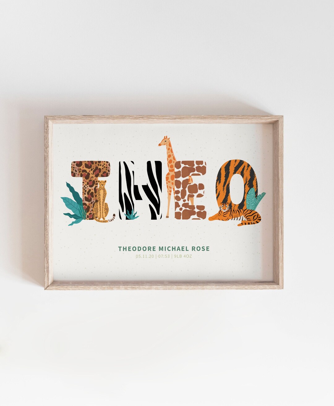 SAFARI NAME Print Baby Name Print Safari Nursery Decor Safari Theme ...