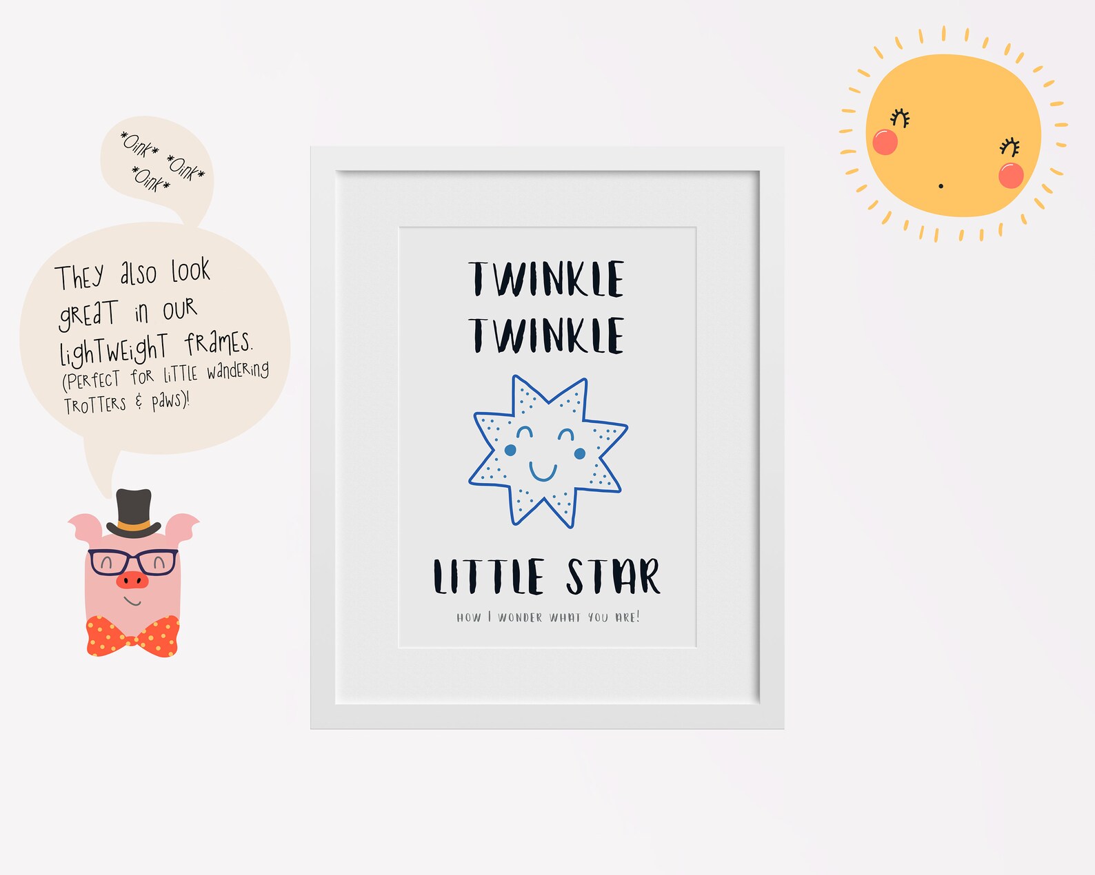 Nursery Rhyme Print Twinkle Twinkle Little Star Poems For | Etsy