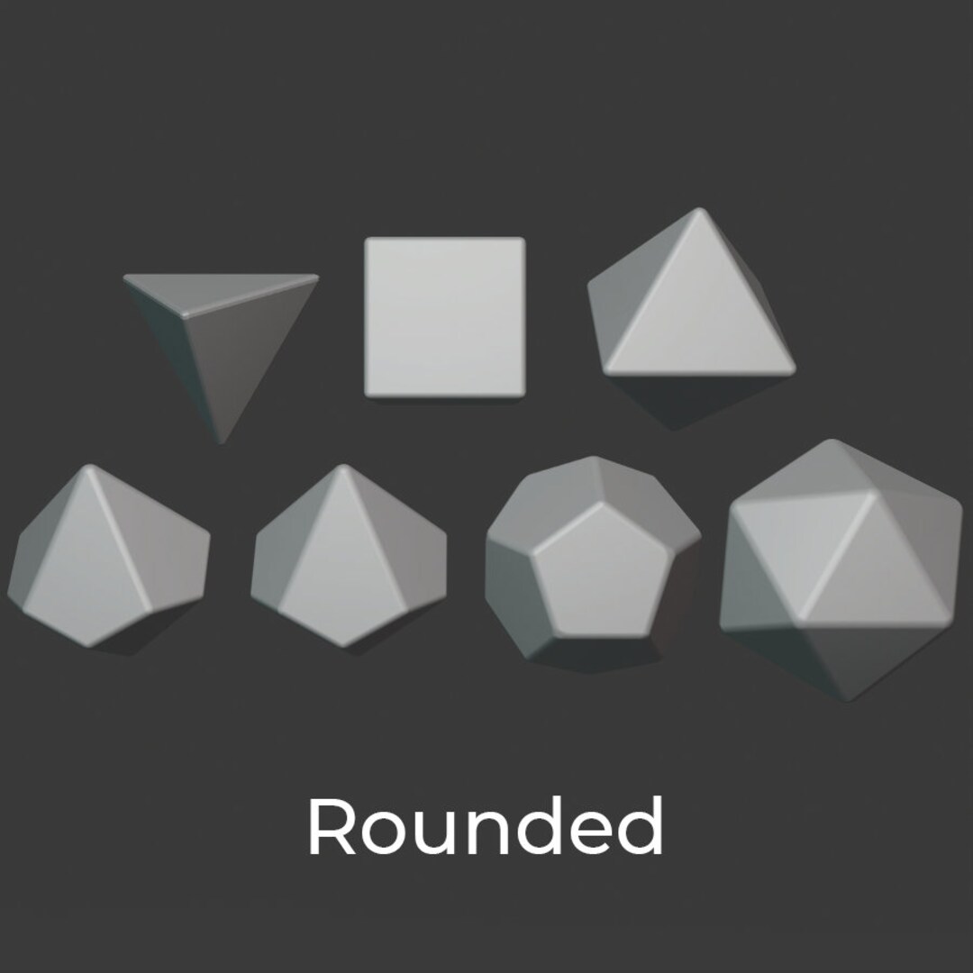 Rounded-edged Blank Polyhedral Dice Set Stls - Etsy