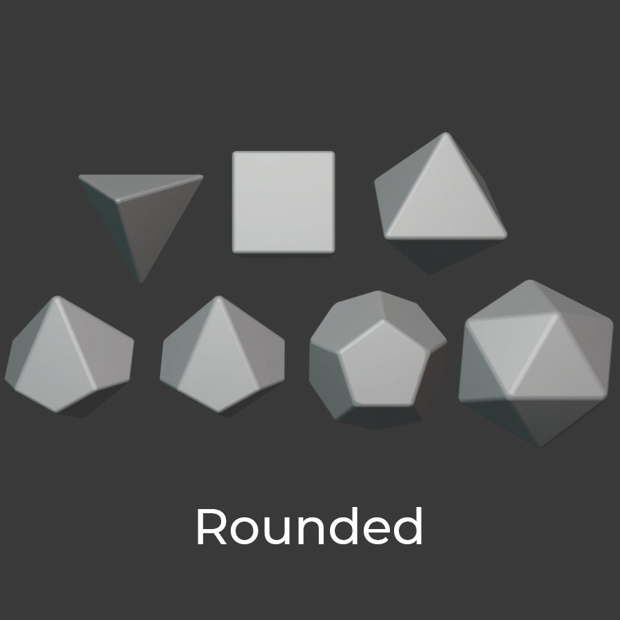 Rounded-edged Blank Polyhedral Dice Set Stls - Etsy