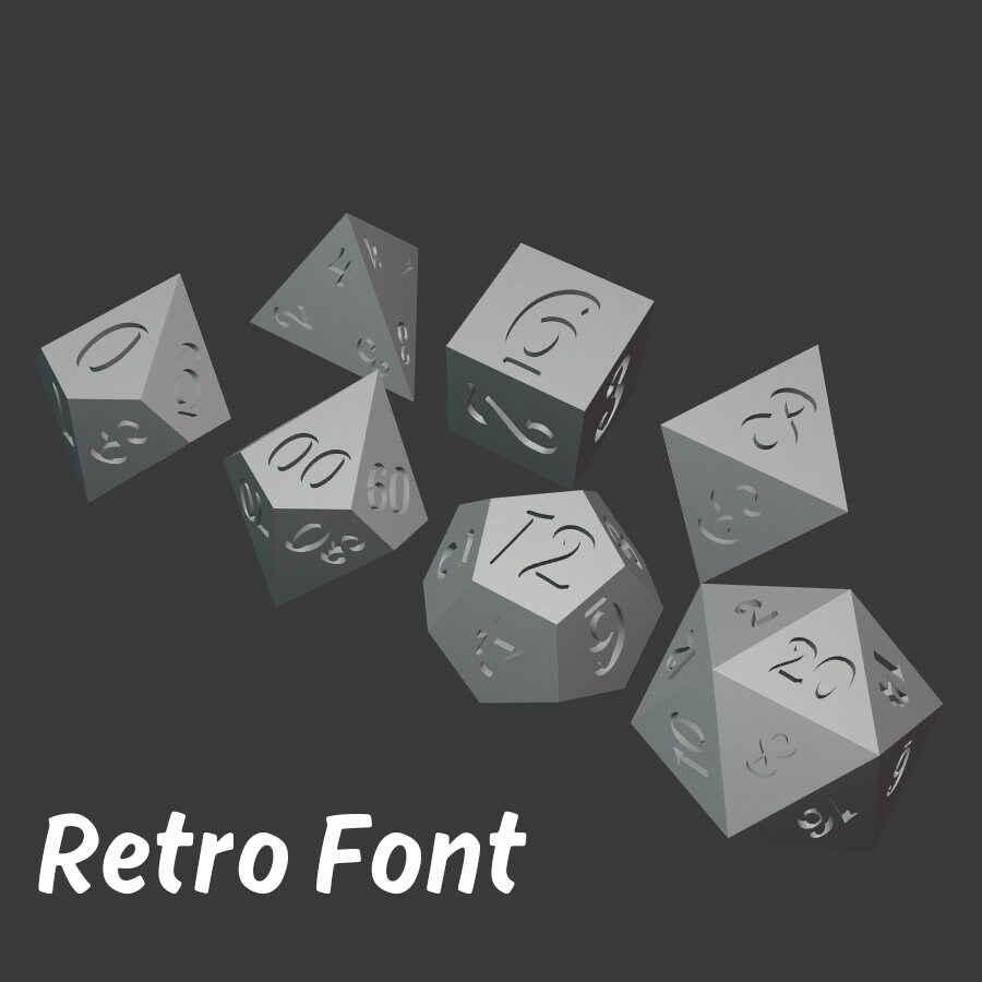 Fancy Font Sharp Polyhedral Dice Set Stls - Etsy
