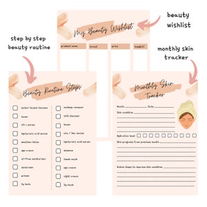 Beauty Planner Skin Care Routine Beauty Journal Beauty Organiser Beauty ...