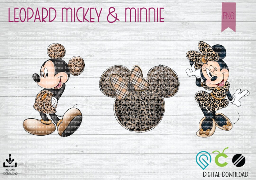 Leopard Mickey & Minnie - Etsy