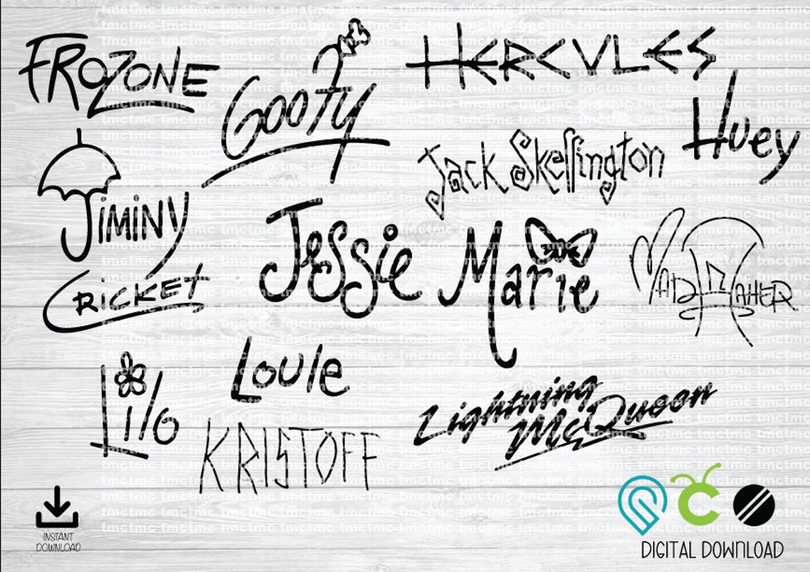 Over 50 Character Autographs SVG PNG Sublimation Princess - Etsy