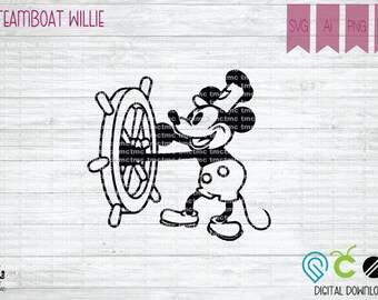 Original Steamboat Willie SVG File, Editable Files, Steamboat Willie ...