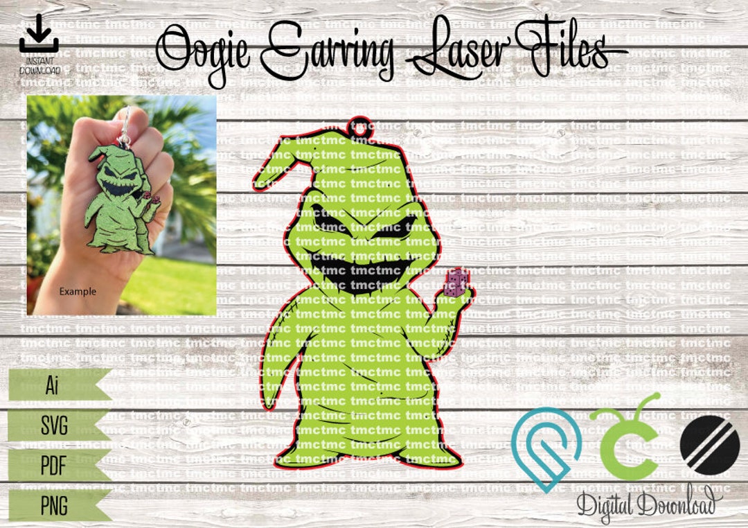 Oogie Boogie Earring Laser File Nightmare Before Christmas, Glowrforge ...