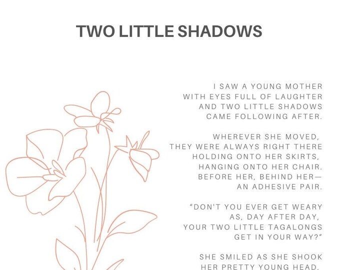 Two Little Shadows A Poem About Motherhood Printable - Etsy