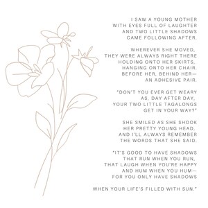 Two Little Shadows A Poem About Motherhood Printable - Etsy