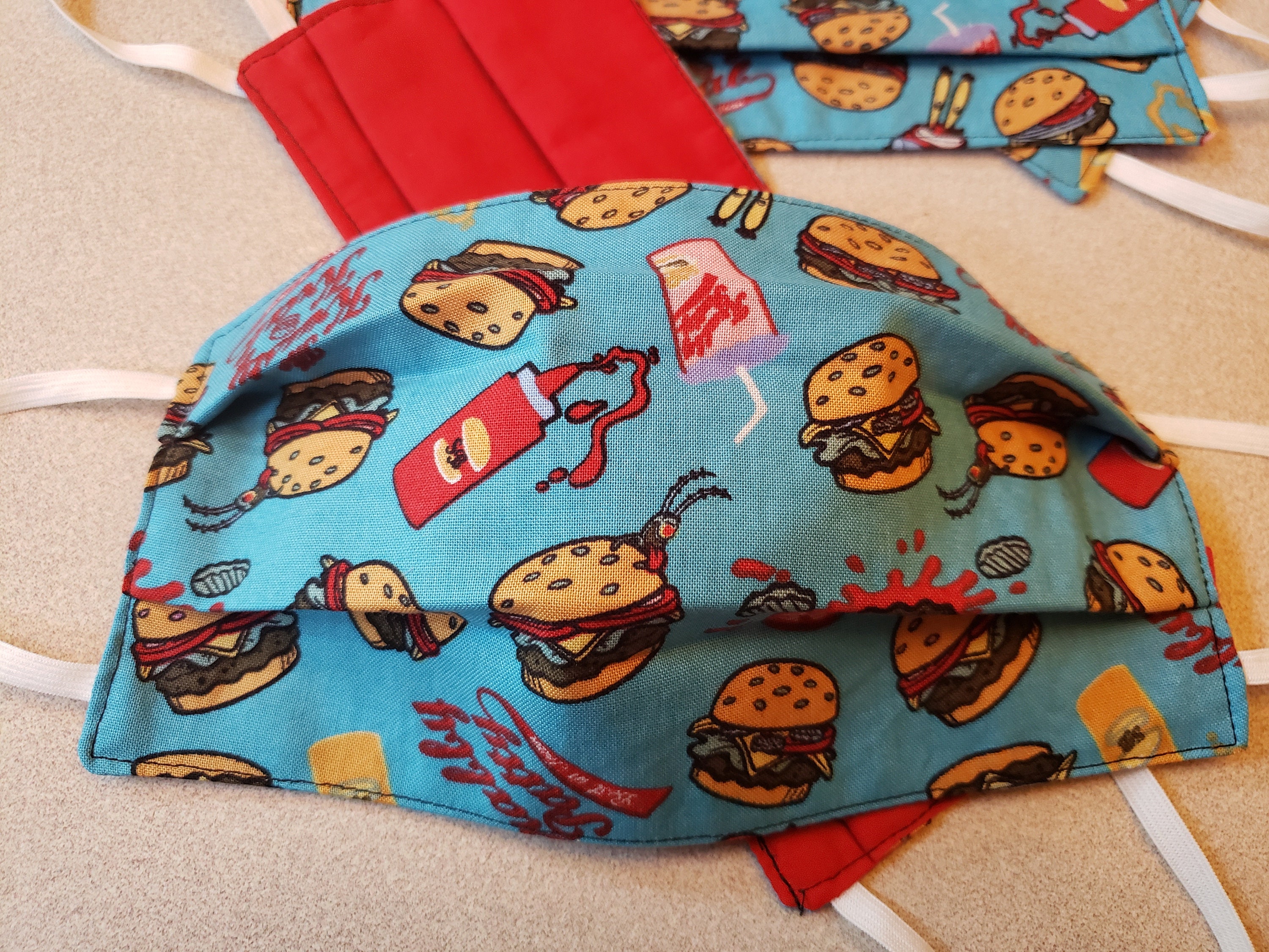 Sponge Bob Face Mask Krusty Krab Plankton reversible | Etsy