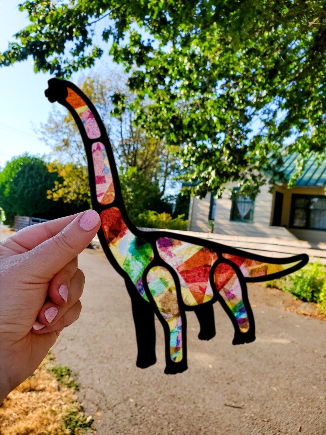 Dinosaurs Suncatcher Kit Kids Craft Kit Stained Glass - Etsy