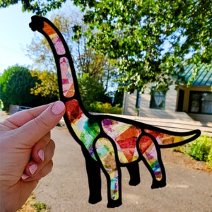 Dinosaurs Suncatcher Kit Kids Craft Kit Stained Glass Tissue Paper ...