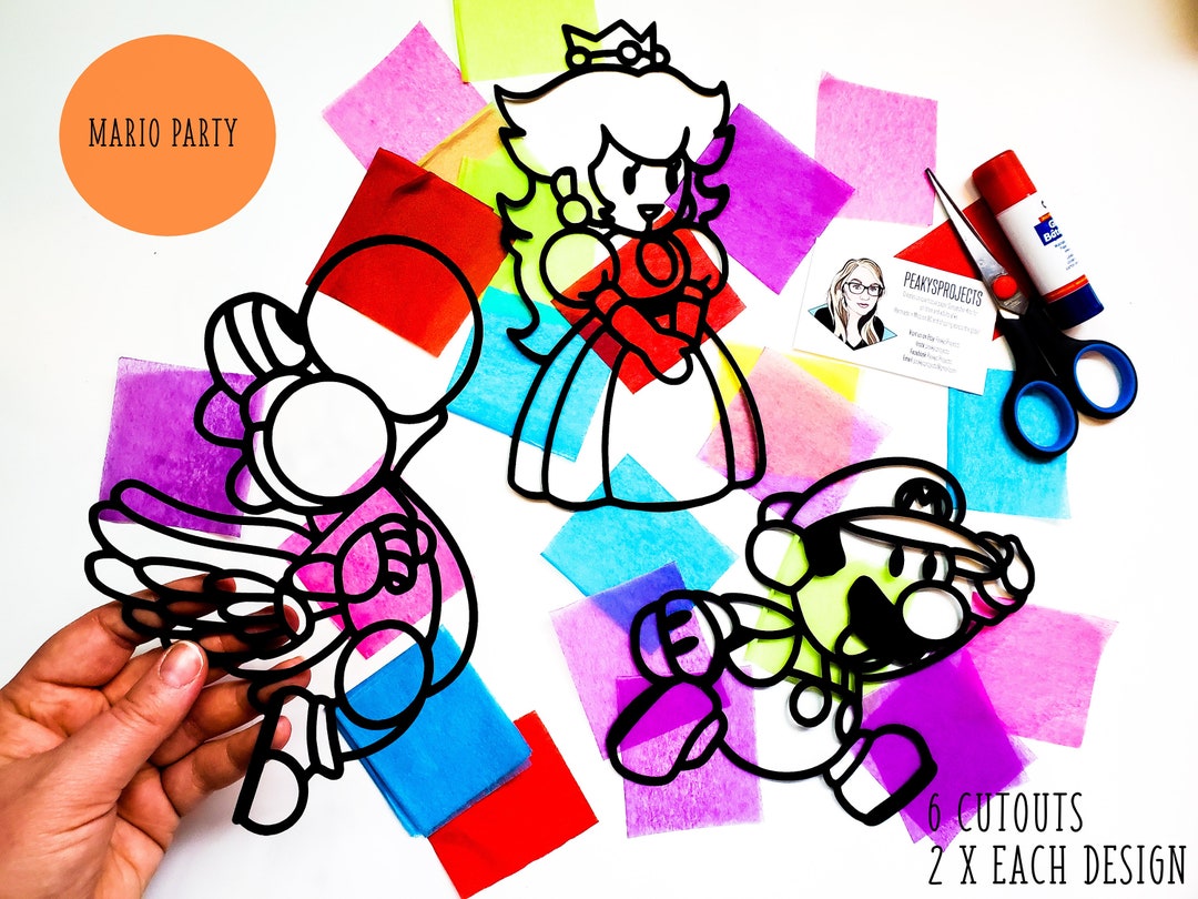 Mario Party Suncatcher Kit-kids Craft Kit-stained Glass Tissue Paper ...
