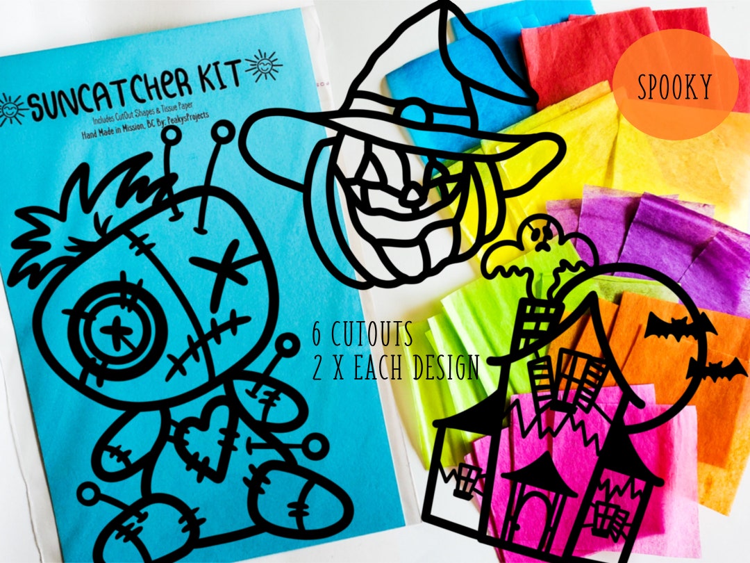 Spooky Suncatcher Kit -kids Craft Kit-stained Glass Tissue Paper ...