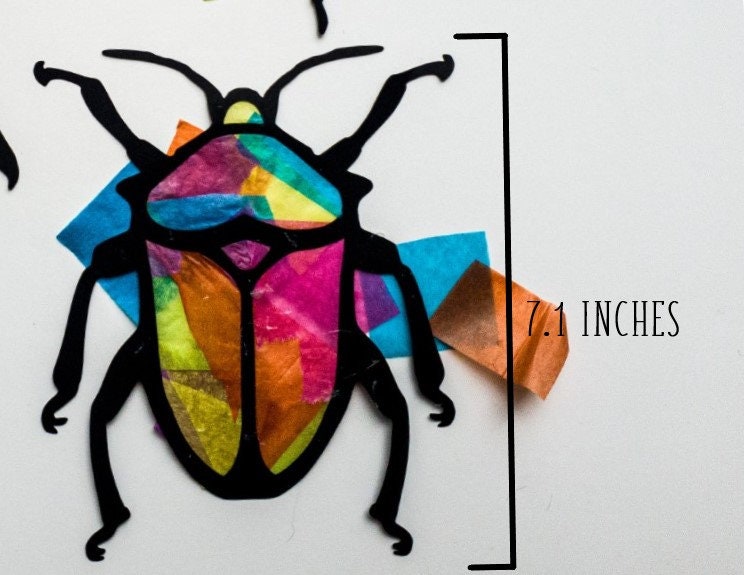 Beetles-suncatcher Kit-kids Craft Kit Stained Glass Tissue - Etsy