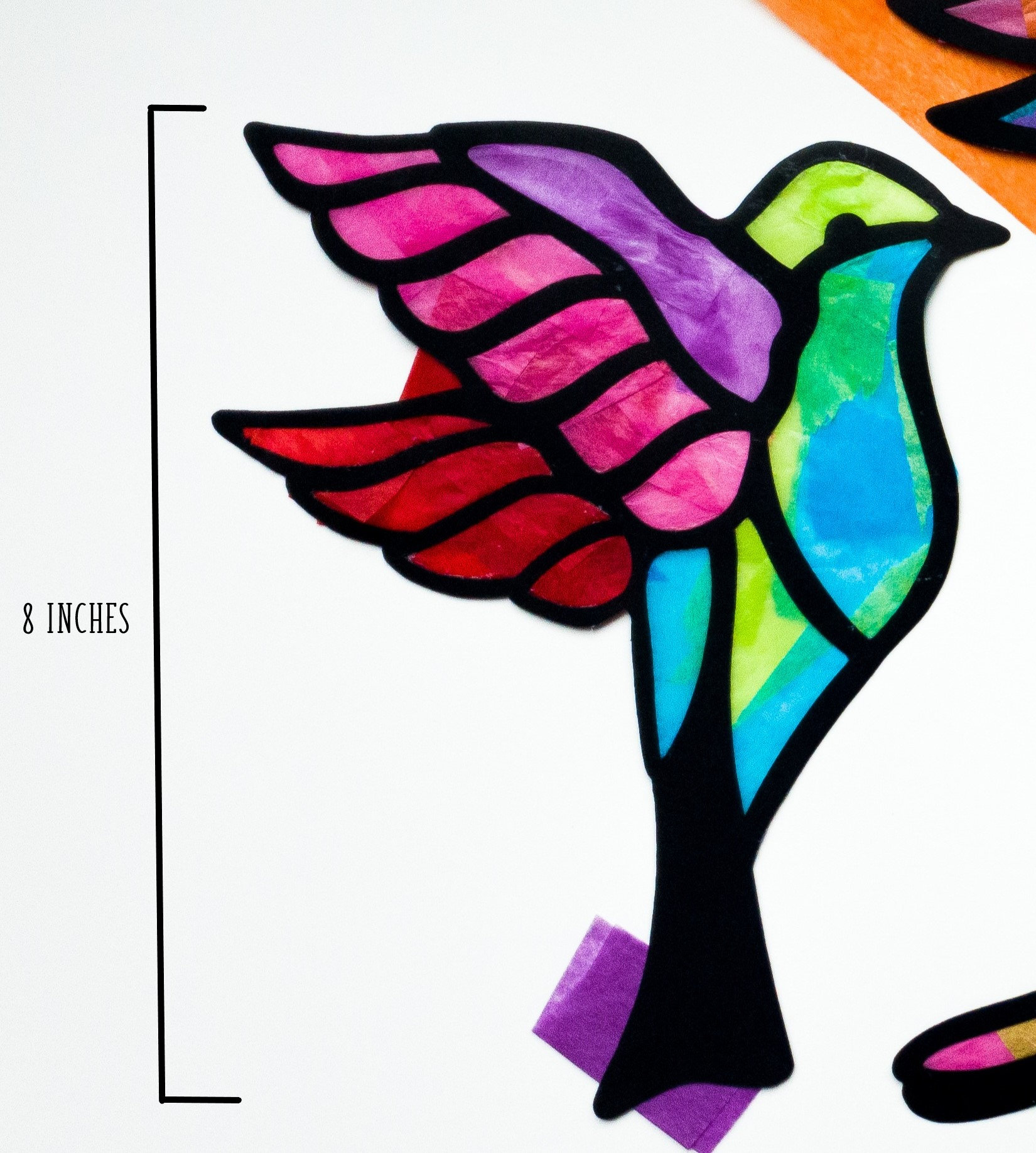 Birds Suncatcher Kit Kids Craft Kit Stained Glass Tissue - Etsy