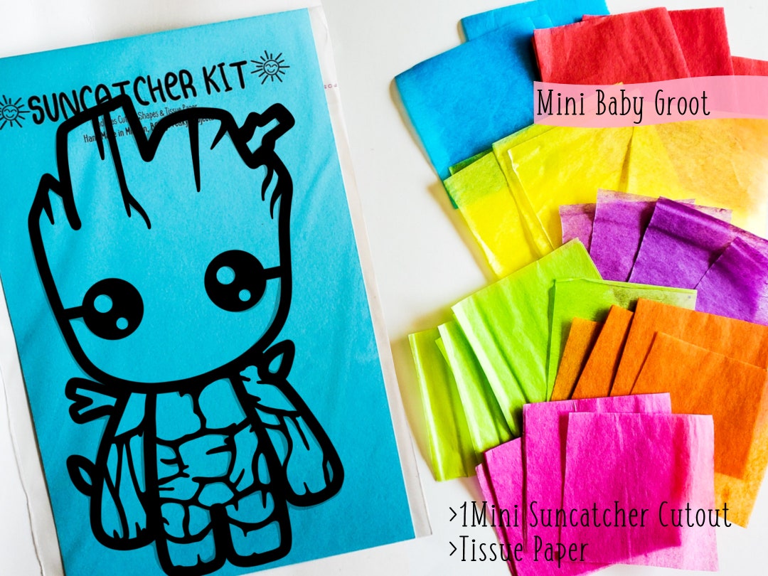 Mini Baby Groot Suncatcher Kit Kids Craft Kit Stained Glass Tissue ...