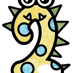 Printable Number Coloring Page-instant Download-monster Numbers ...